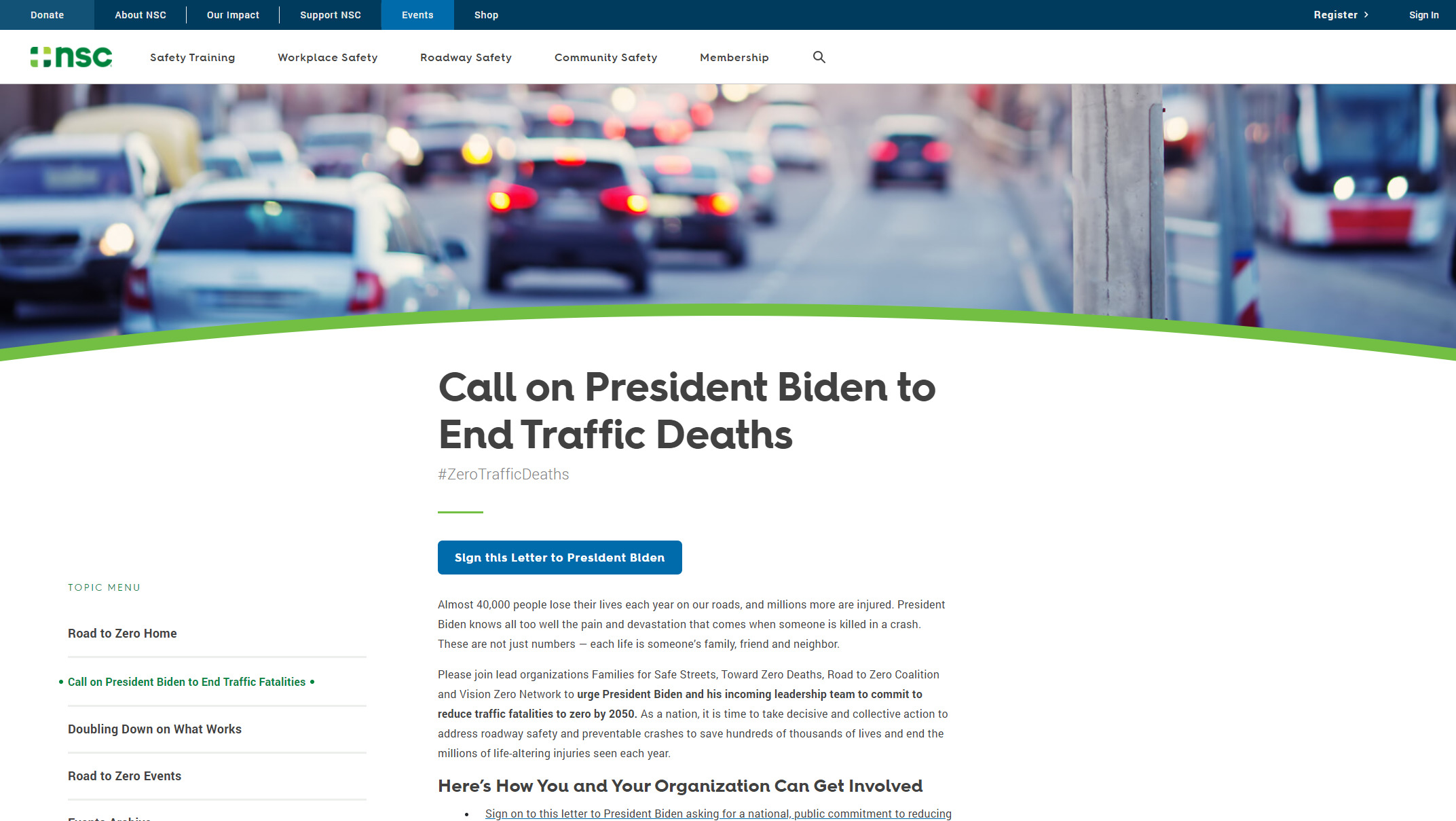 AASHTO and Toward Zero Deaths join call for Zero Traffic Deaths by 2050