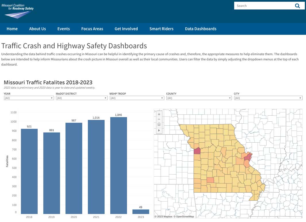 Traffic Crash and Highway Safety Dashboards - Toward Zero Deaths